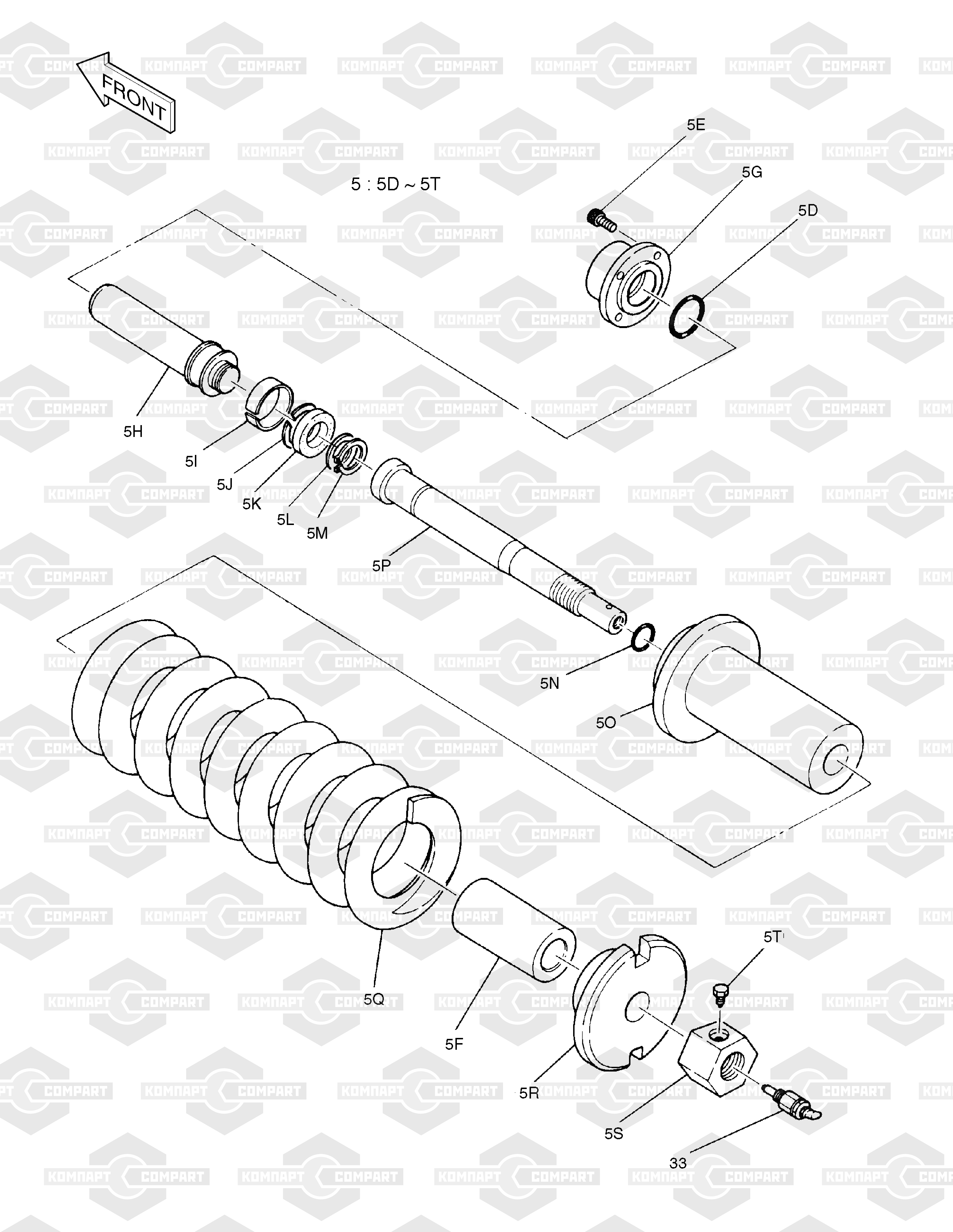 TRACK SPRING-TRACK WIDTH 3280mm ЭКСКАВАТОРА ГУСЕНИЧНОГО МОДЕЛИ V DOOSAN ...