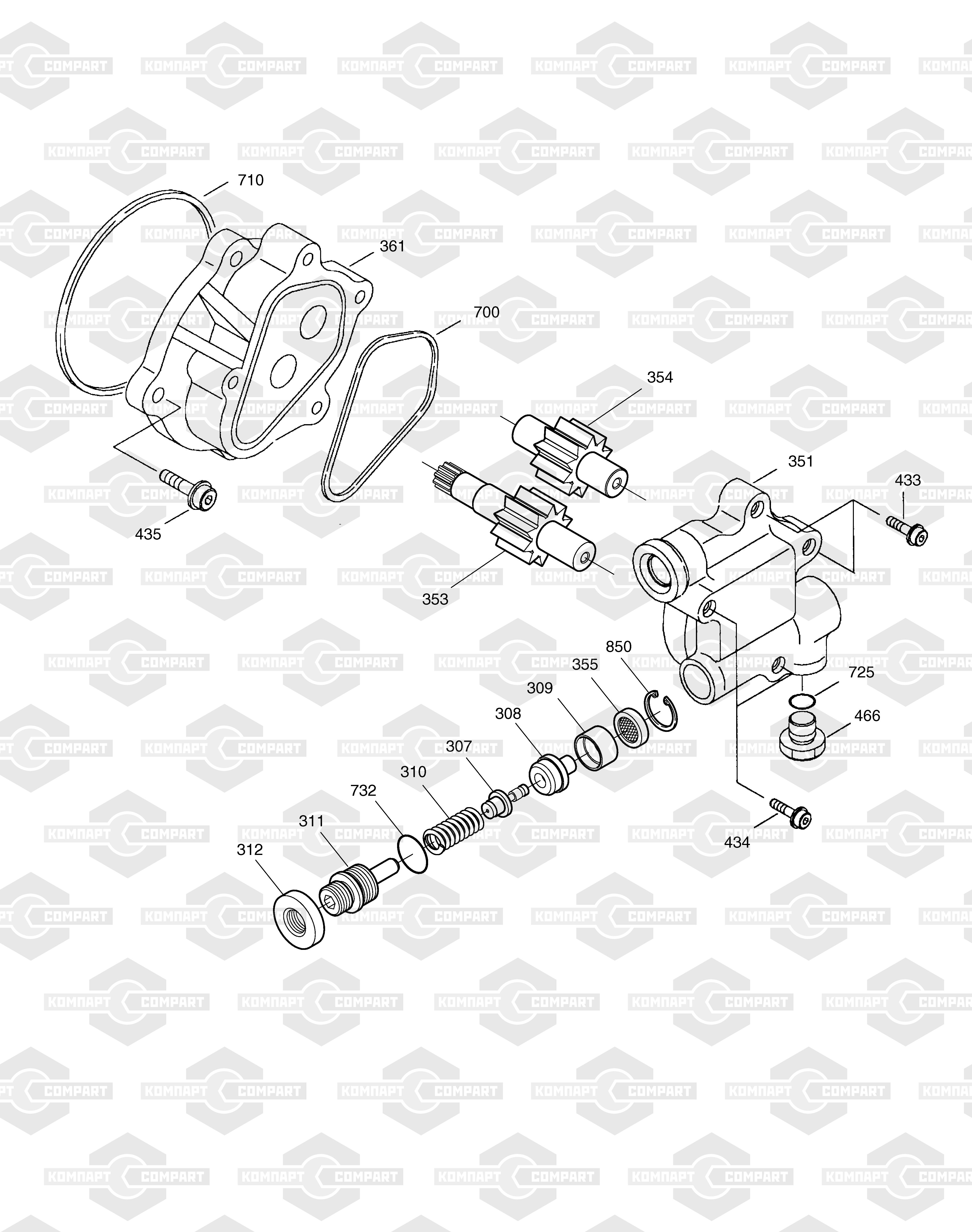 GEAR PUMP ЭКСКАВАТОРА ГУСЕНИЧНОГО МОДЕЛИ V DOOSAN SOLAR 255LC-V - купить в Com-part.ru