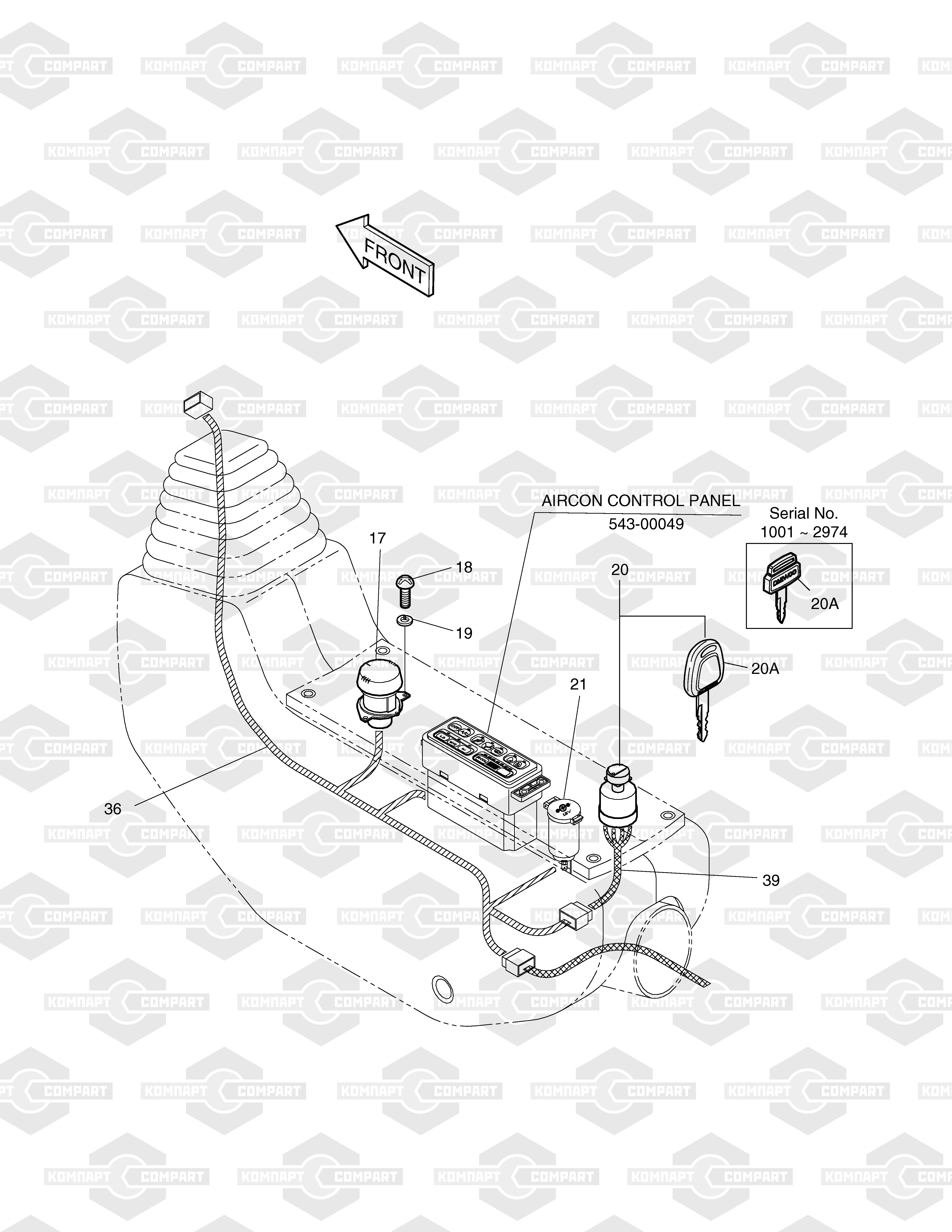 ELECTRIC PARTS(2)-STAND R.H ЭКСКАВАТОРА КОЛЕСНОГО МОДЕЛИ V DOOSAN SOLAR ...