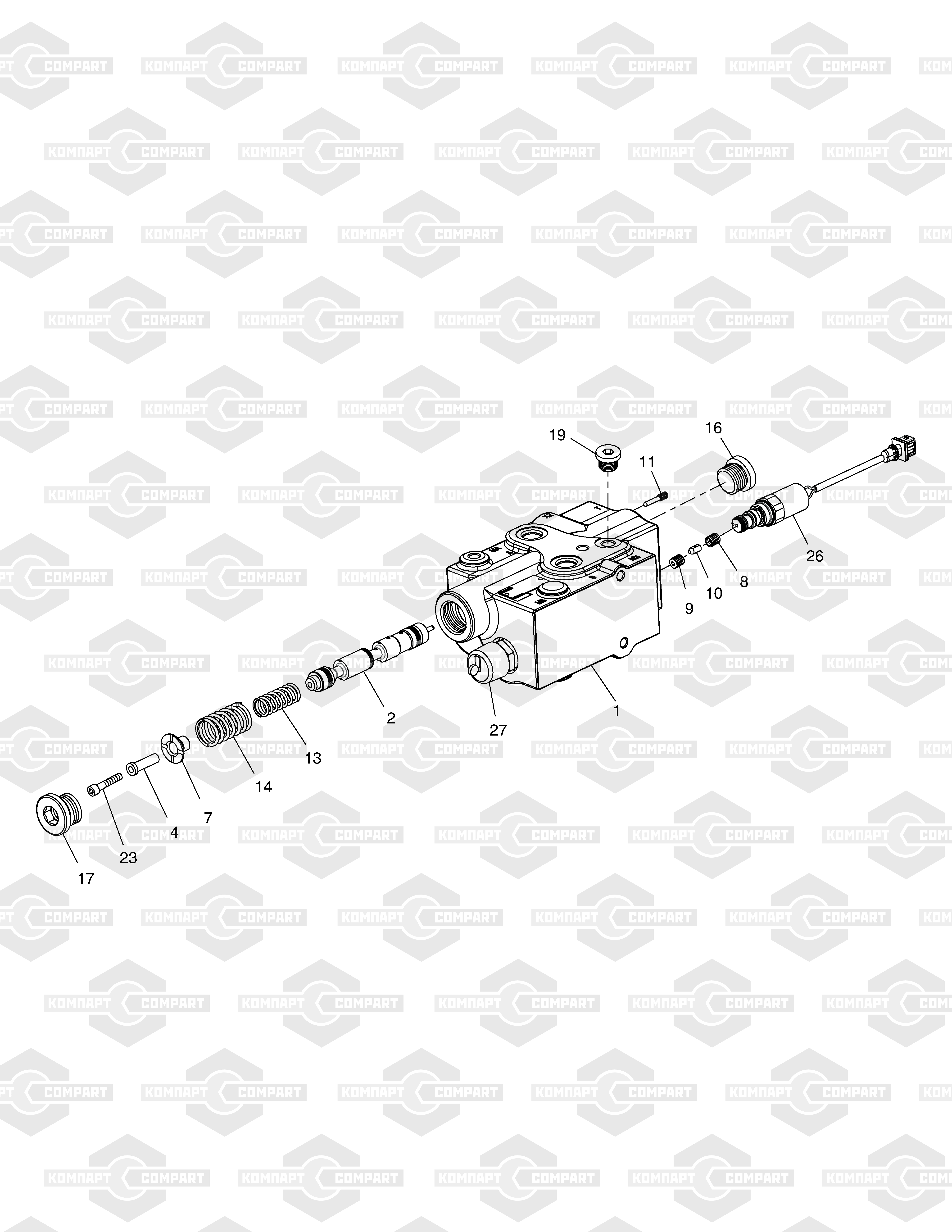 SHOCKLESS VALVE [5001 ~ 5054] КОЛЕСНОГО ПОГРУЗЧИКА МОДЕЛИ DL DOOSAN ...