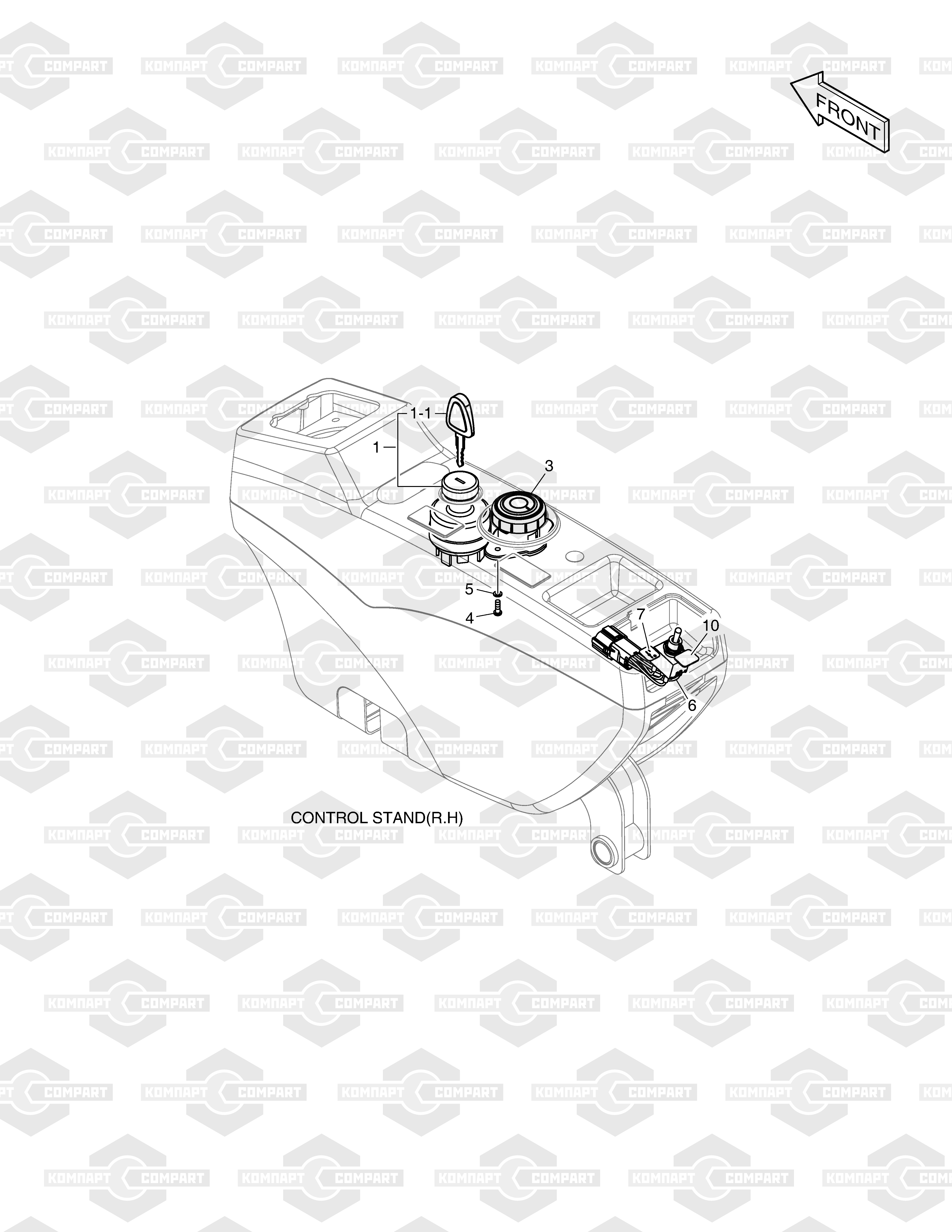 ELECTRIC PARTS - CONTROL STAND ЭКСКАВАТОРА КОЛЕСНОГО МОДЕЛИ DX DOOSAN ...