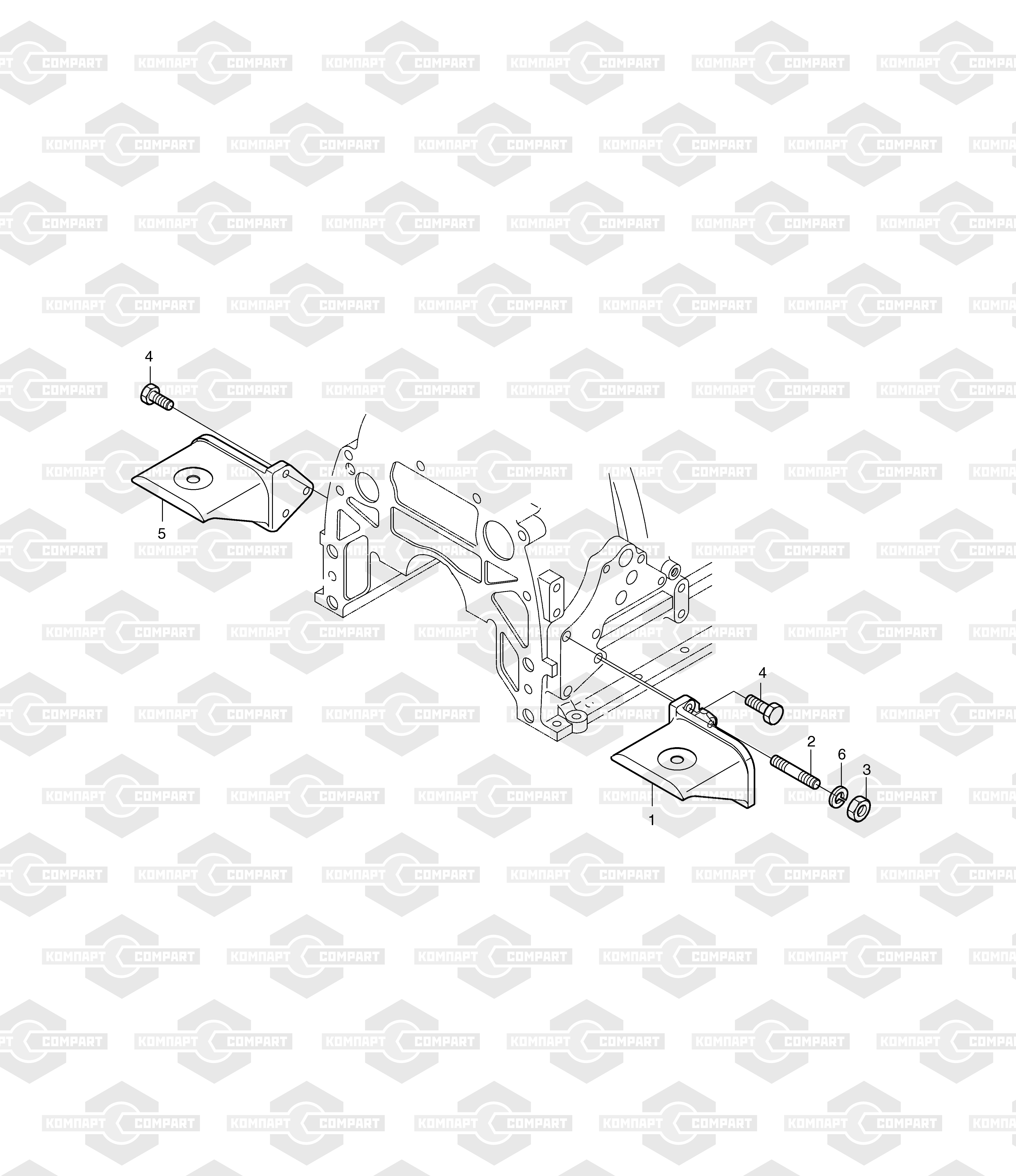 ENGINE MOUNTING КОЛЕСНОГО ПОГРУЗЧИКА МОДЕЛИ V DOOSAN MEGA 300-V (S/N ...