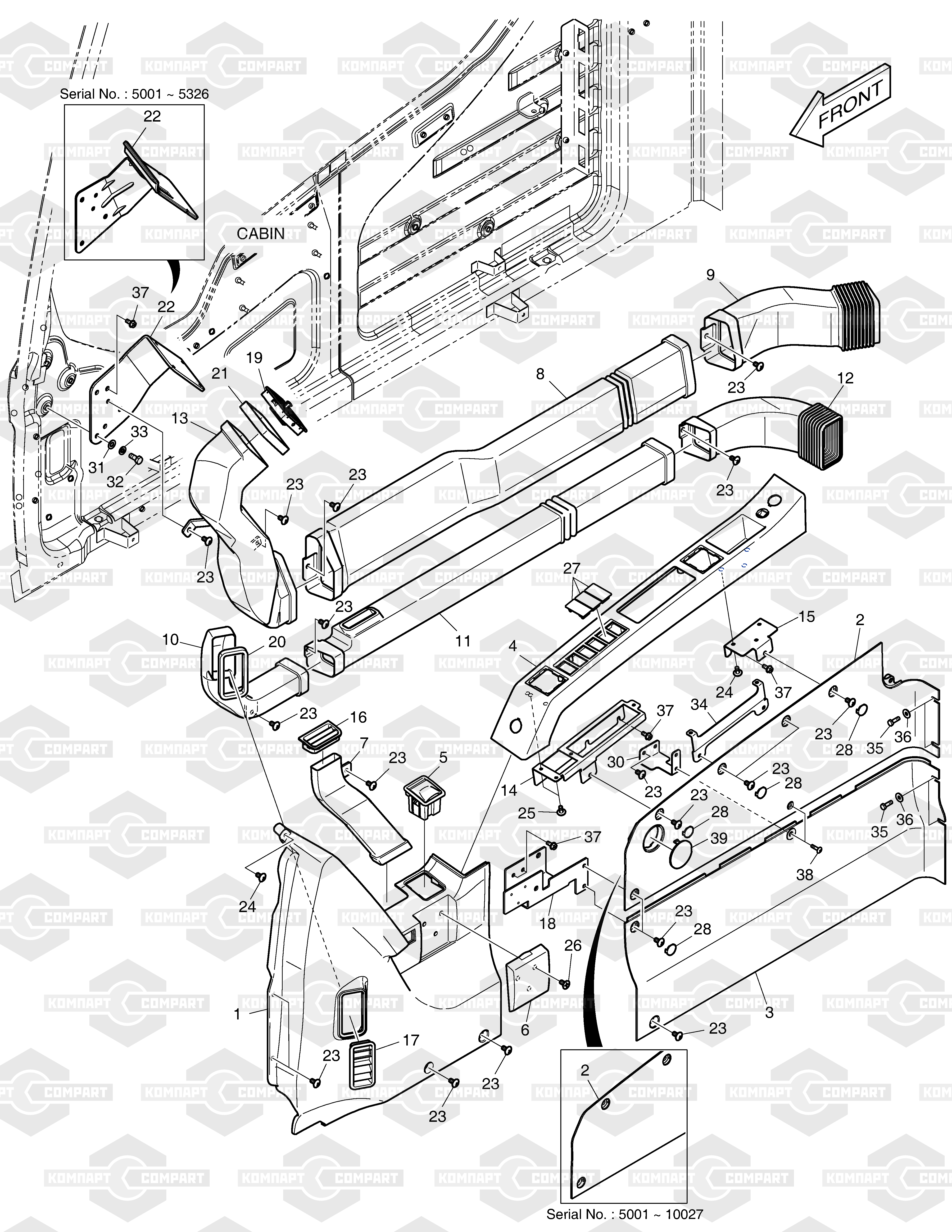 DUCT COVER ЭКСКАВАТОРА ГУСЕНИЧНОГО МОДЕЛИ DX DOOSAN DX420LC DI - купить ...