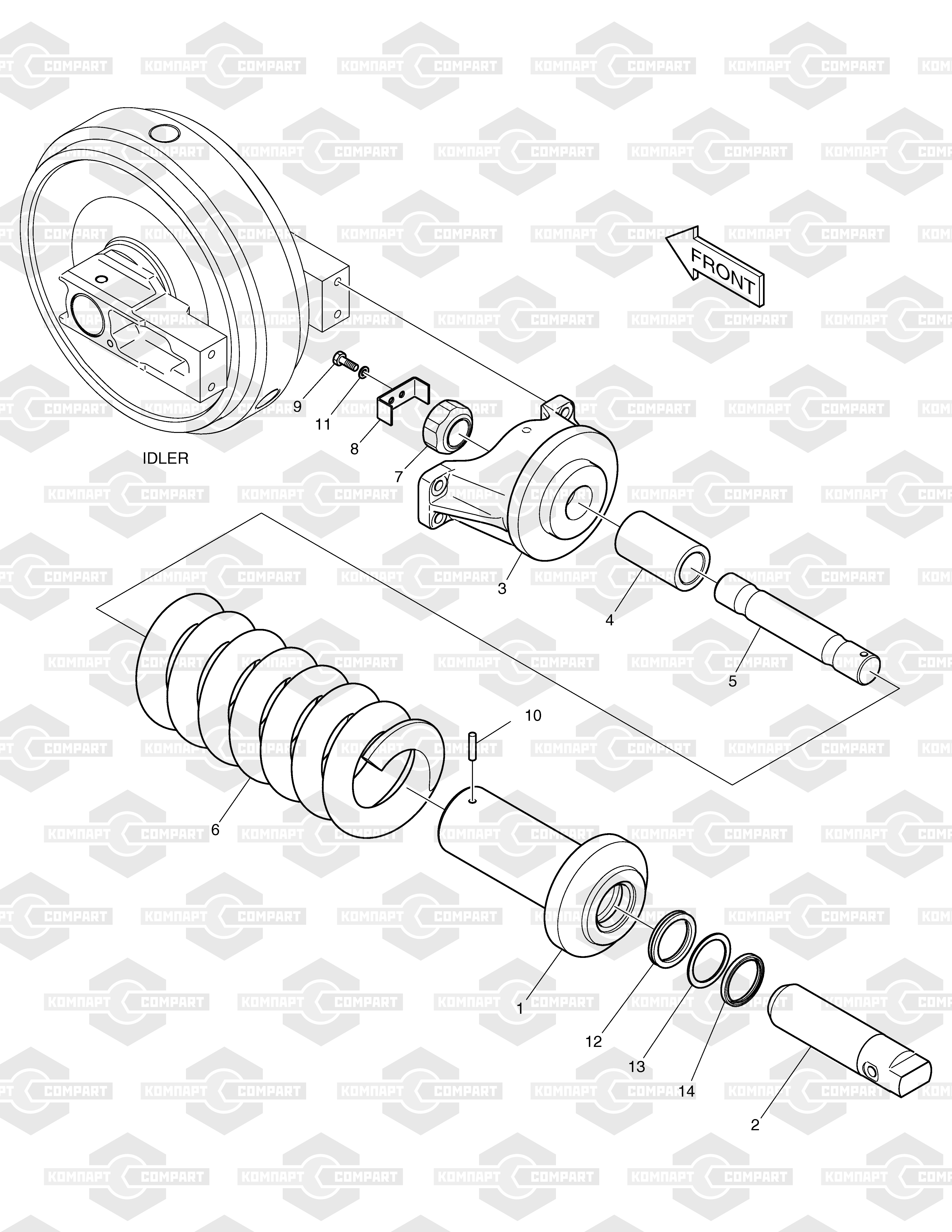 TRACK SPRING [5428 ~ ] ЭКСКАВАТОРА ГУСЕНИЧНОГО МОДЕЛИ DX DOOSAN DX225LC ...