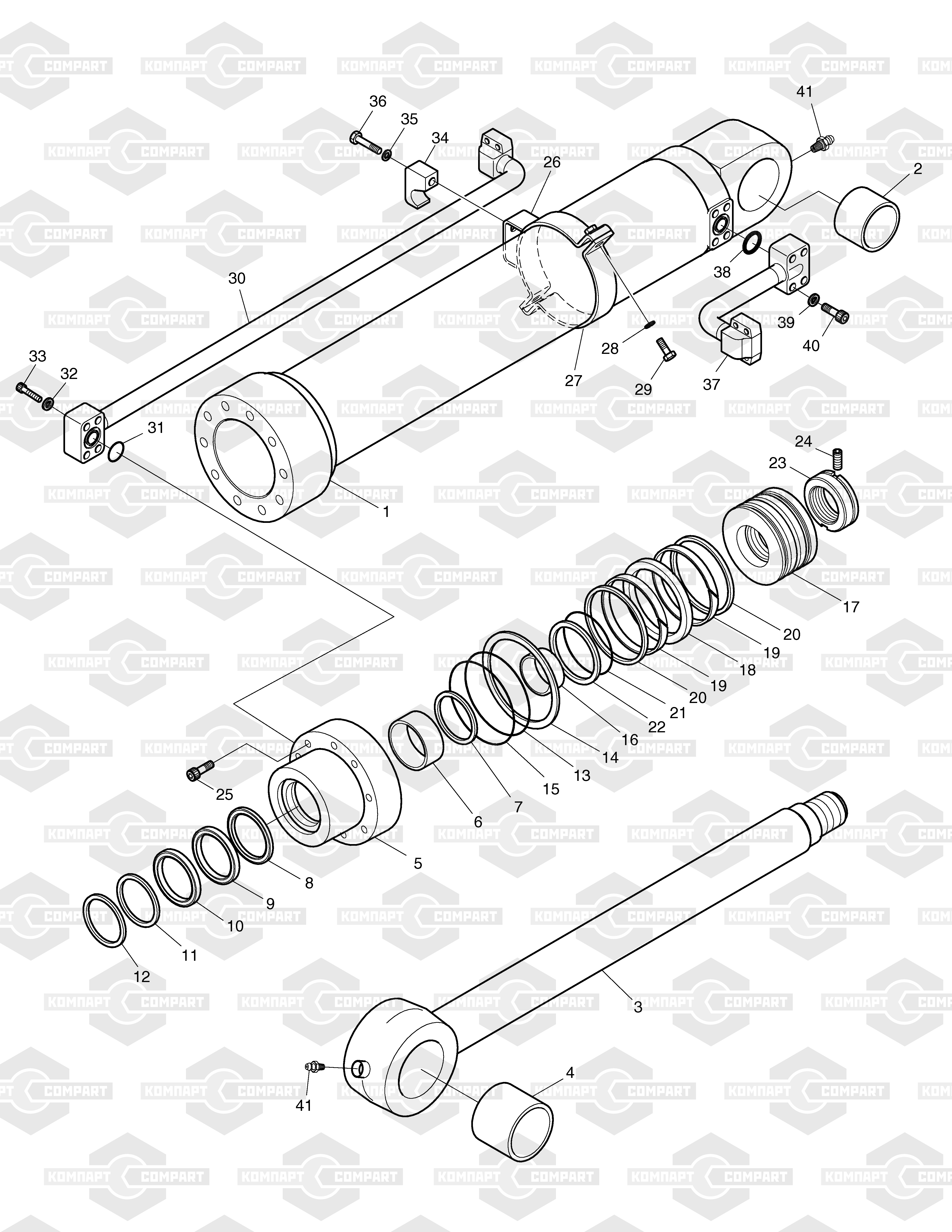 BUCKET CYLINDER ЭКСКАВАТОРА ГУСЕНИЧНОГО МОДЕЛИ DX DOOSAN DX225LC DI ...