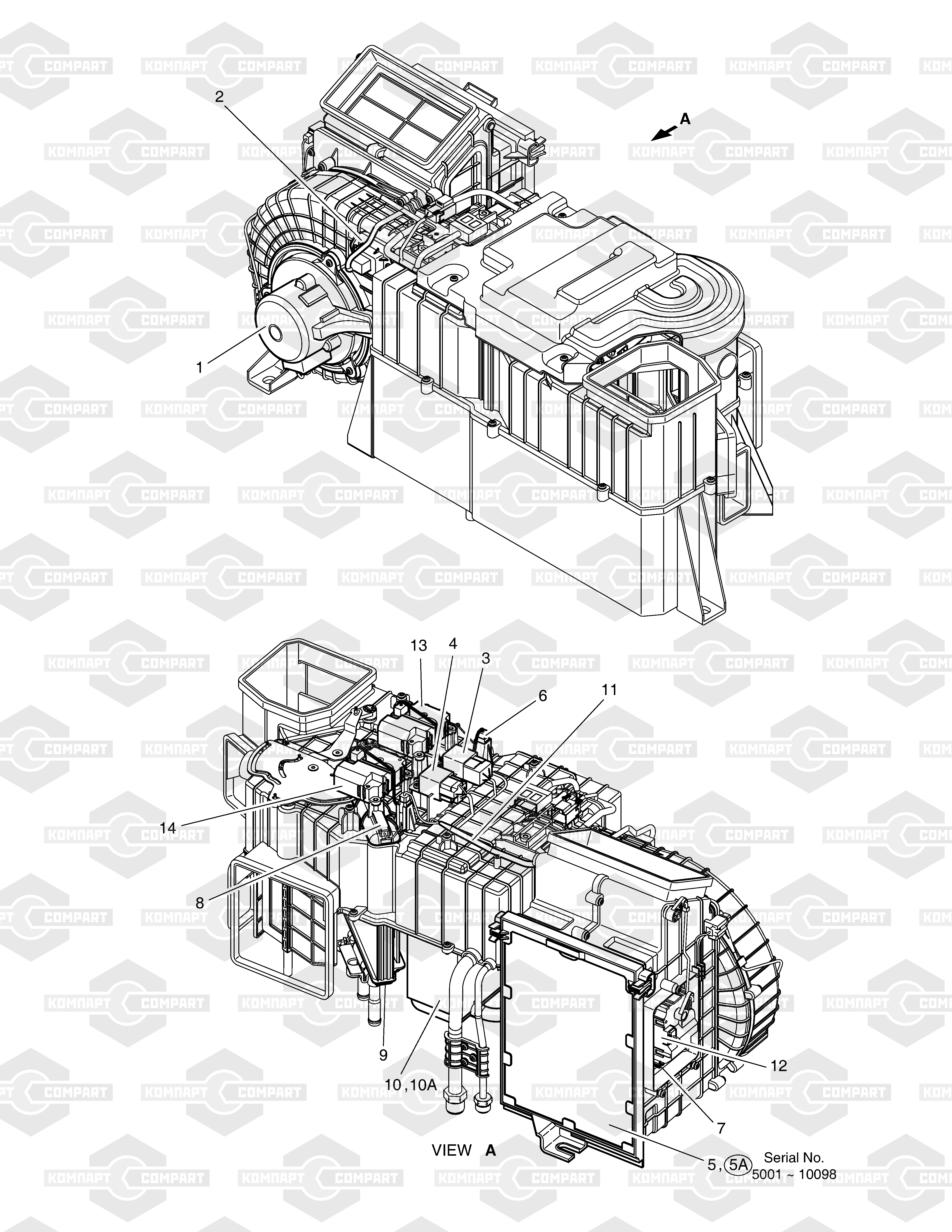 AIRCON UNIT ЭКСКАВАТОРА ГУСЕНИЧНОГО МОДЕЛИ DX DOOSAN DX520LC / DX520LCA ...