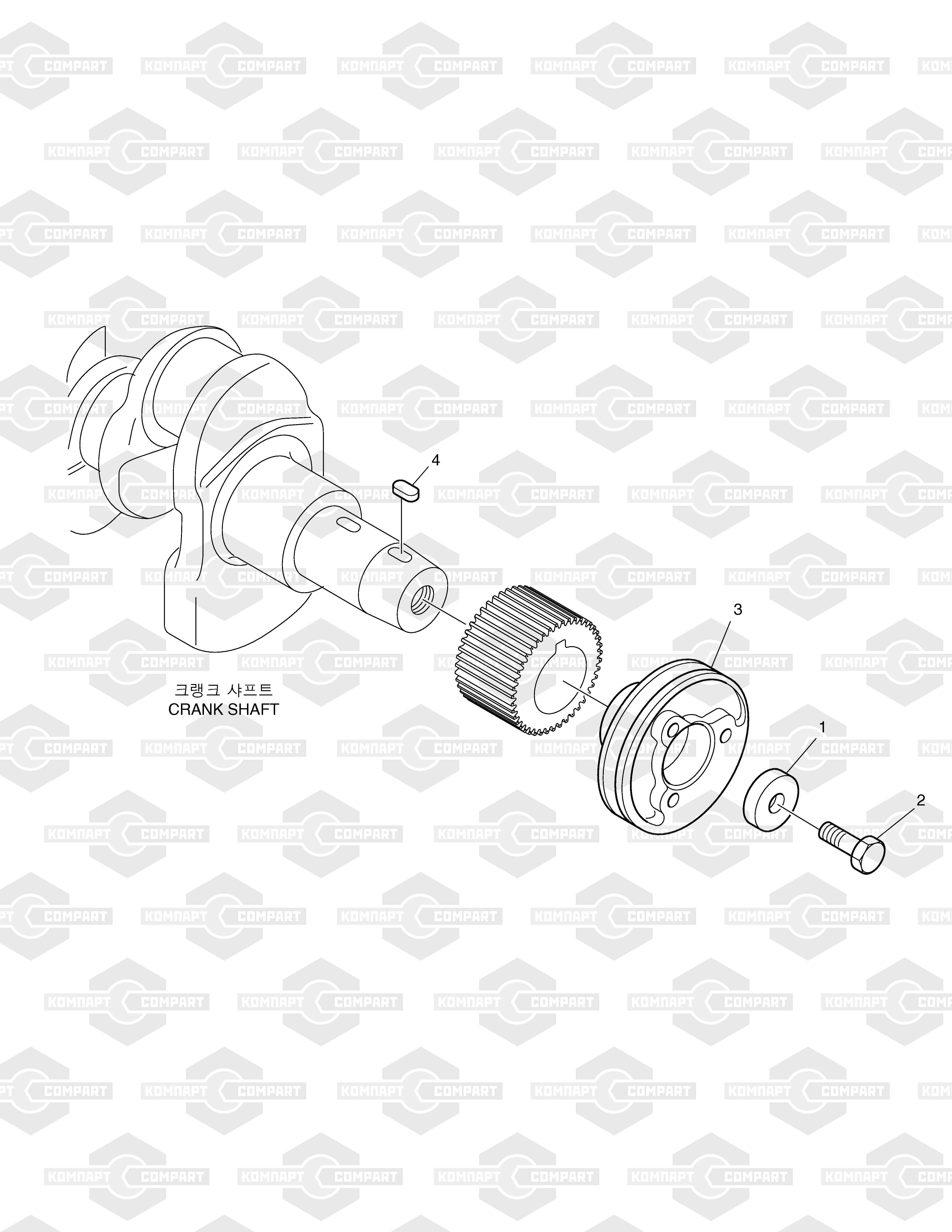 CRANK SHAFT PULLEY МИНИПОГРУЗЧИКА DOOSAN DSL 702 - купить в Com-part.ru