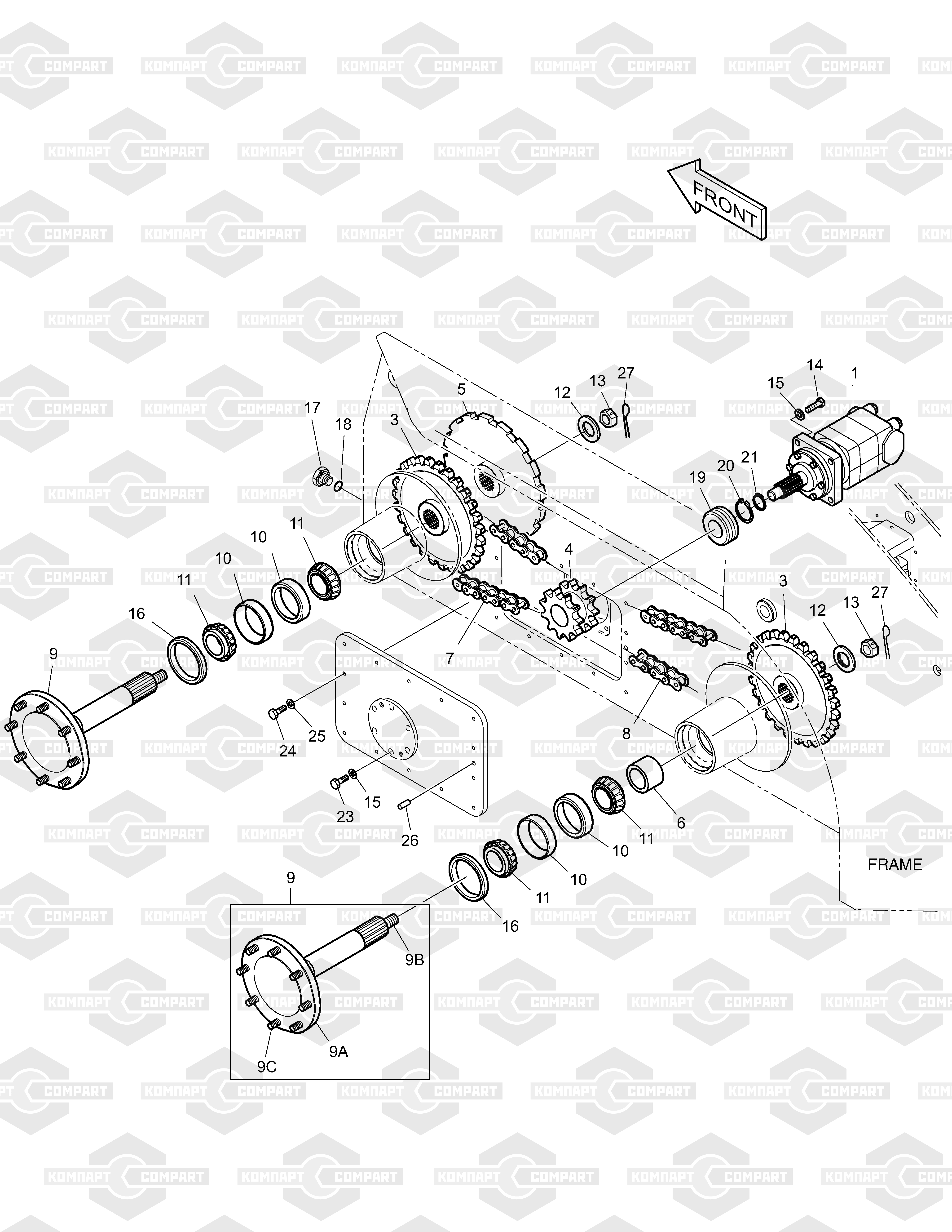 DRIVE MOTOR МИНИПОГРУЗЧИКА DOOSAN 440 PLUS - купить в Com-part.ru