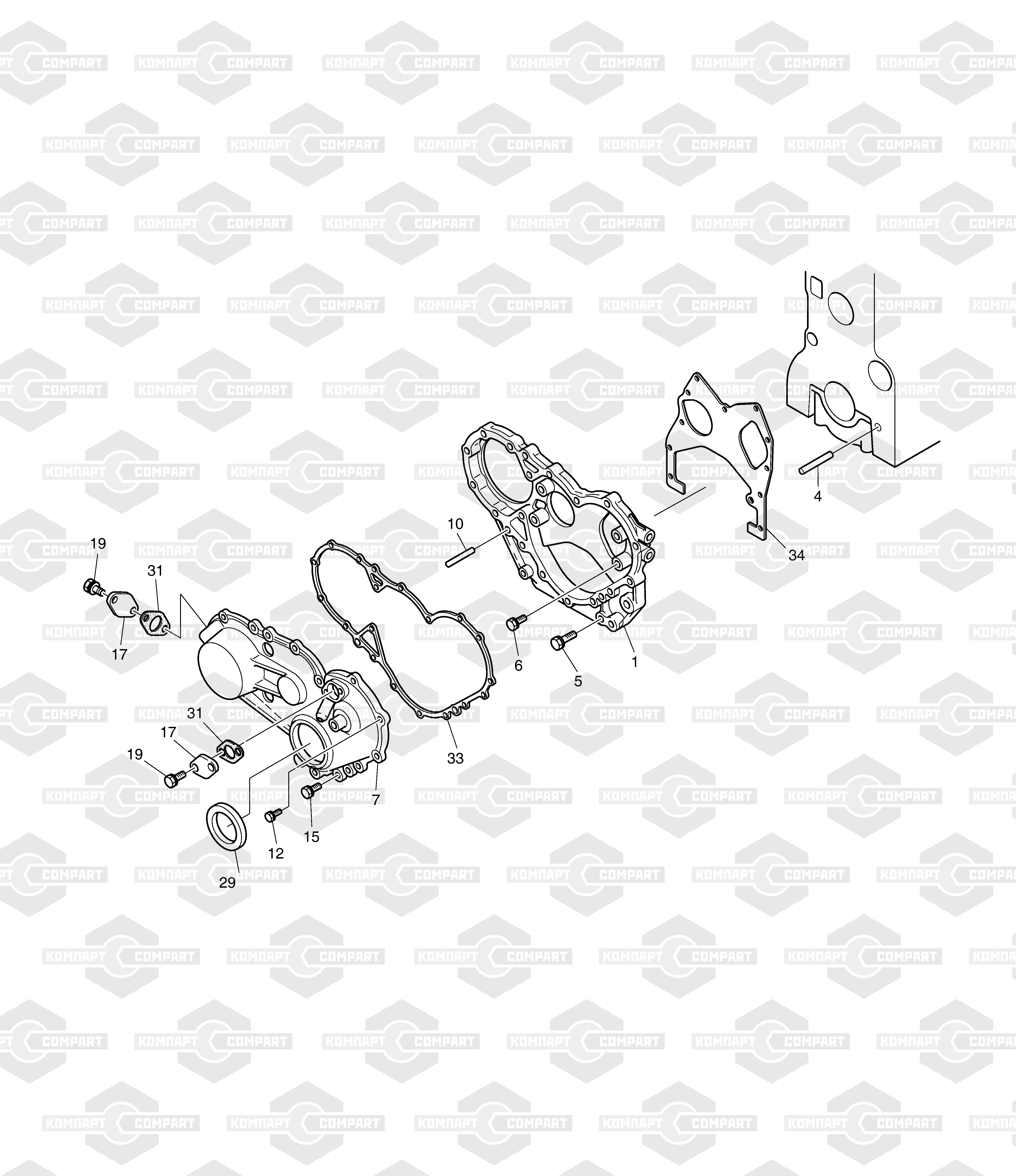 TIMING GEAR CASE ЭКСКАВАТОРА ГУСЕНИЧНОГО МОДЕЛИ DX DOOSAN DX220A ...