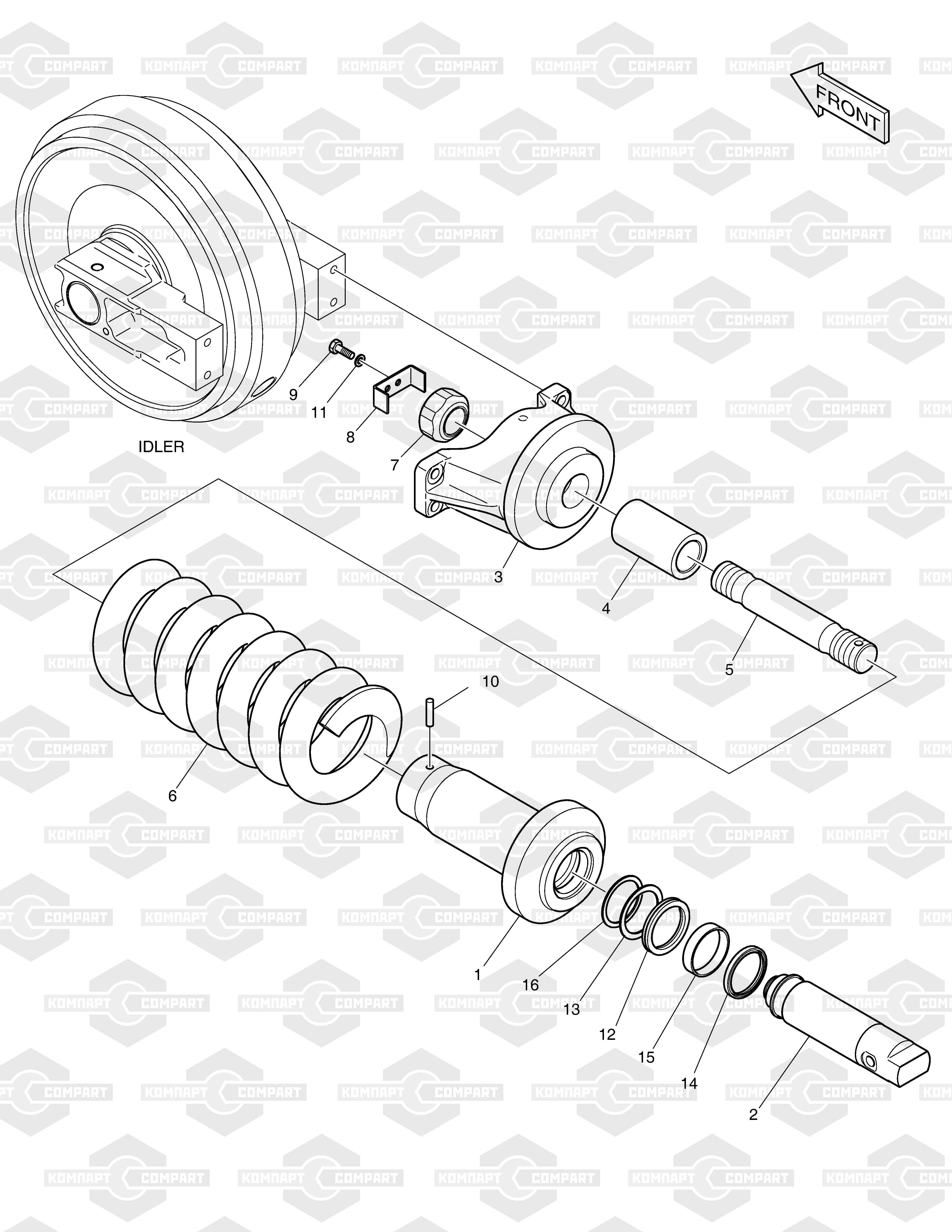 TRACK SPRING [13609 ~ ] ЭКСКАВАТОРА ГУСЕНИЧНОГО МОДЕЛИ DX DOOSAN DX220A ...