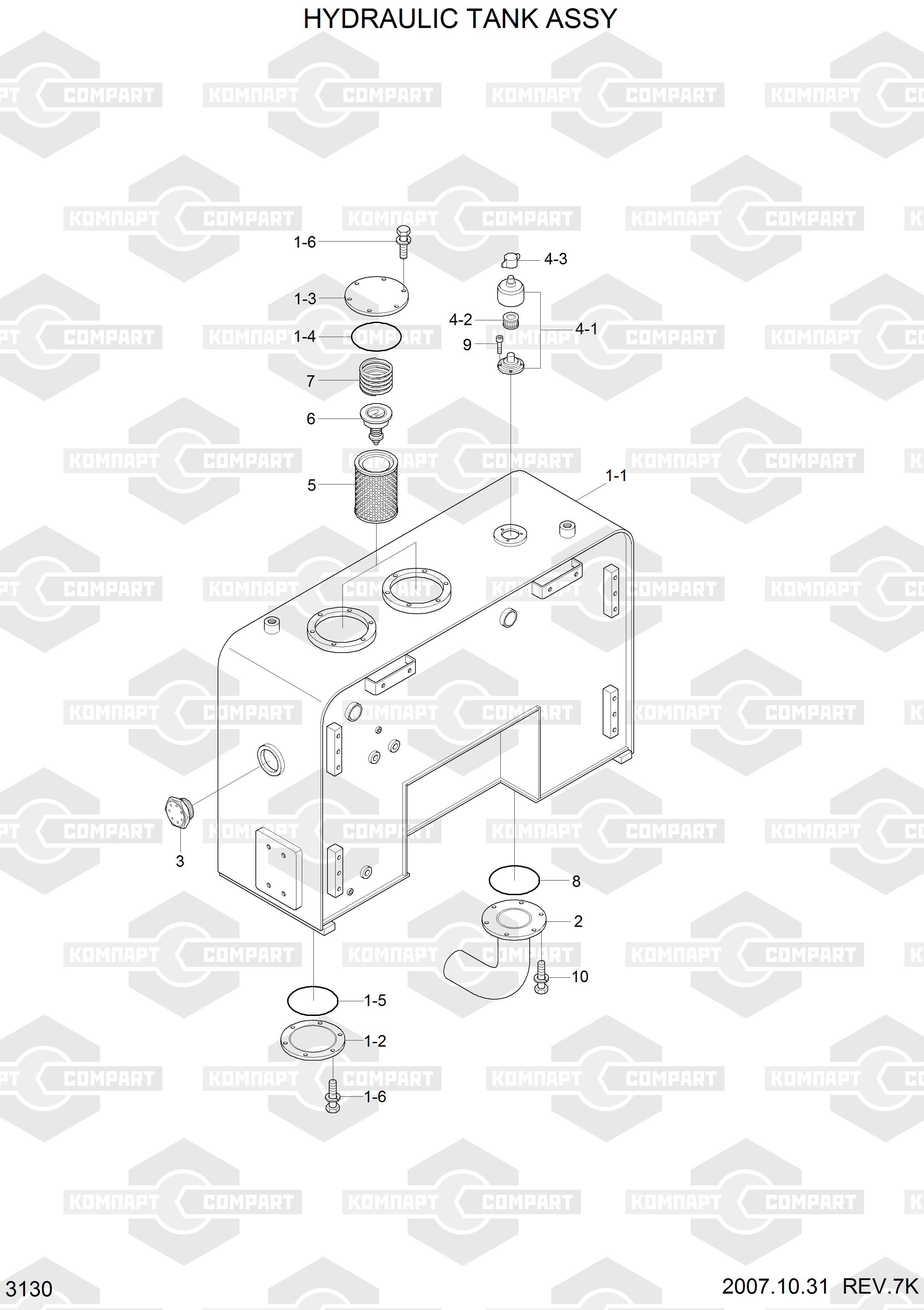 HYDRAULIC TANK ASSY ФРОНТАЛЬНОГО ПОГРУЗЧИКА HYUNDAI HL760-7 - купить в Com-part.ru