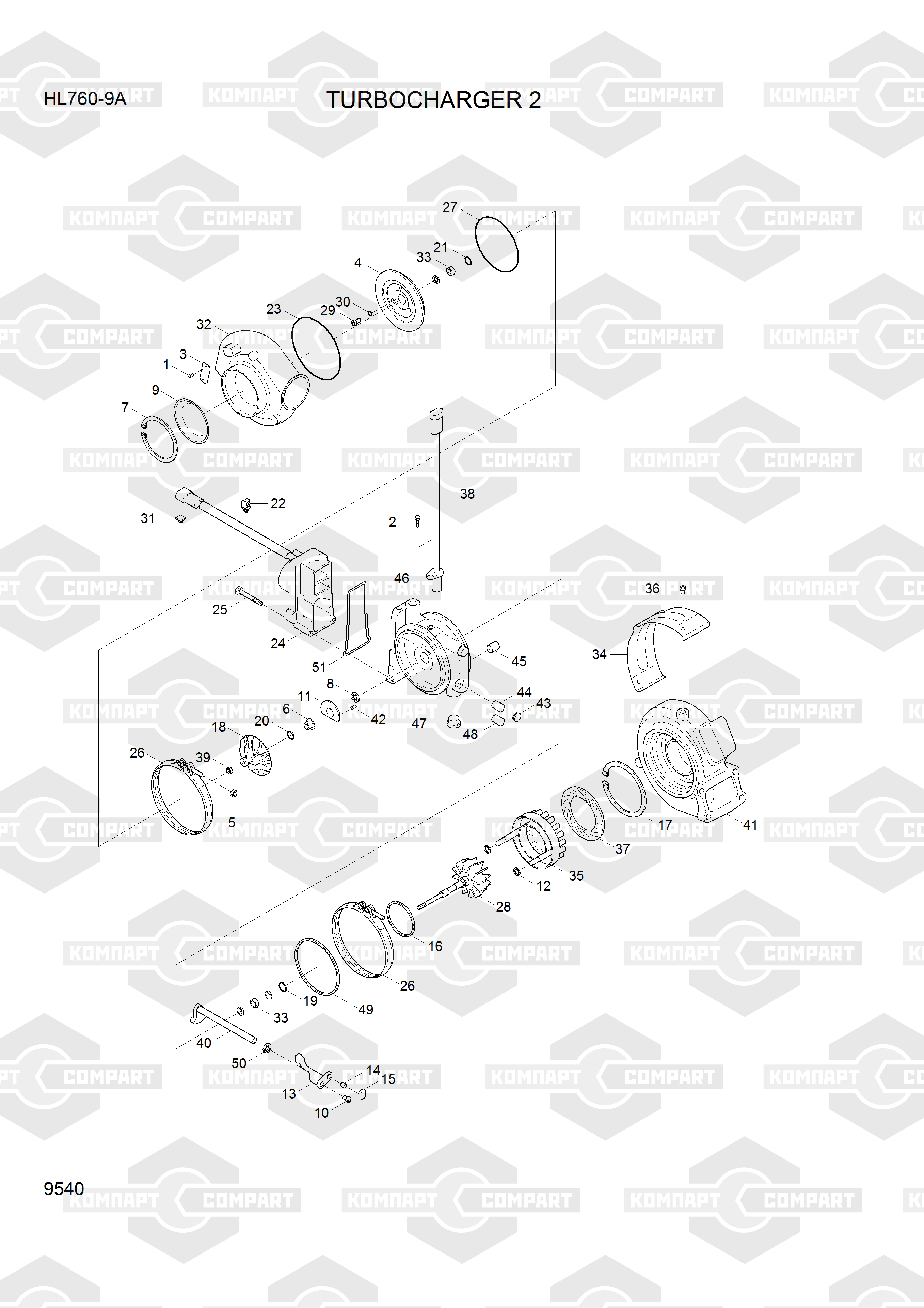 TURBOCHARGER 2 ФРОНТАЛЬНОГО ПОГРУЗЧИКА HYUNDAI HL760-9A - купить в Com ...