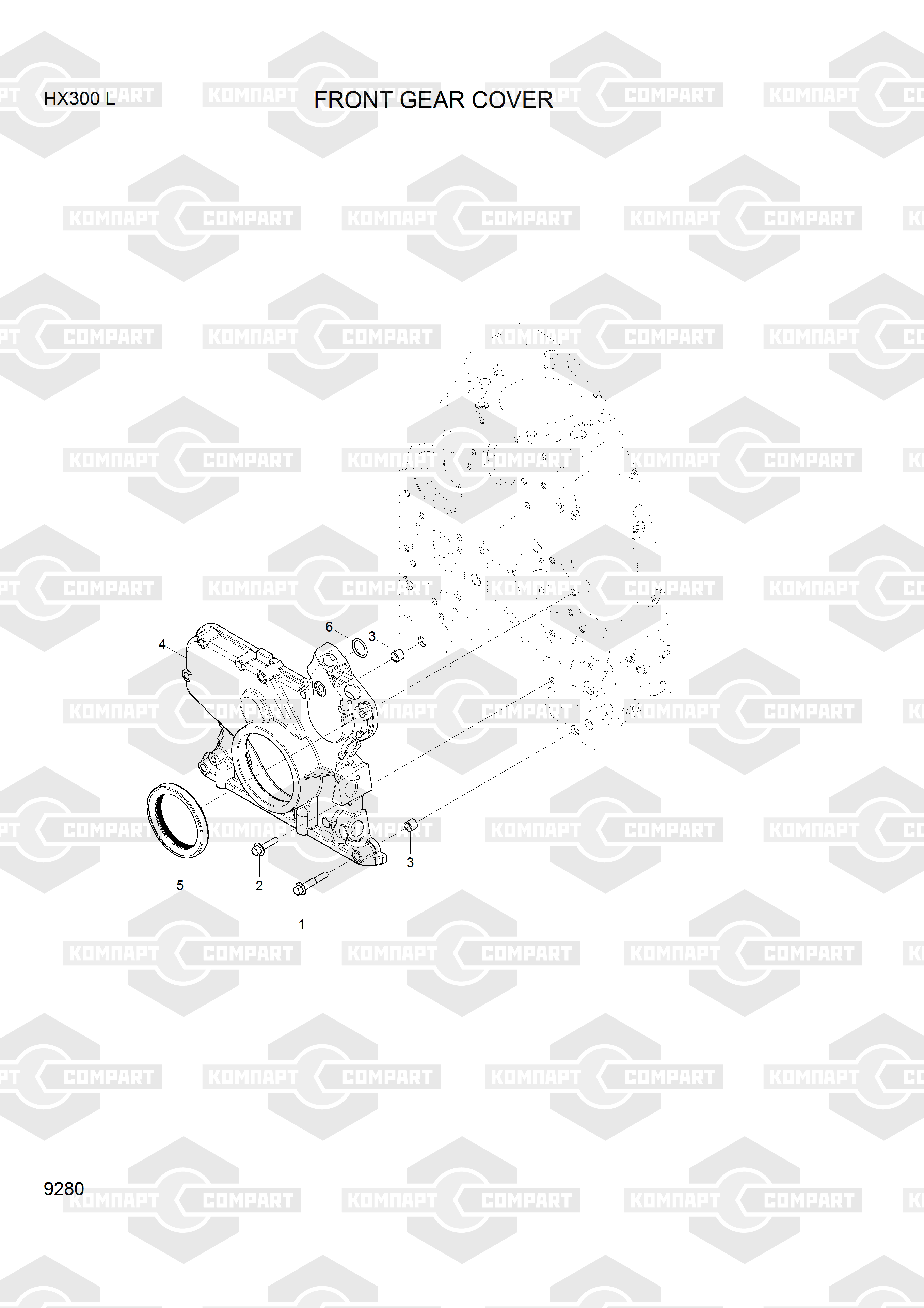 FRONT GEAR COVER ЭКСКАВАТОРА HYUNDAI HX300 L - купить в Com-part.ru