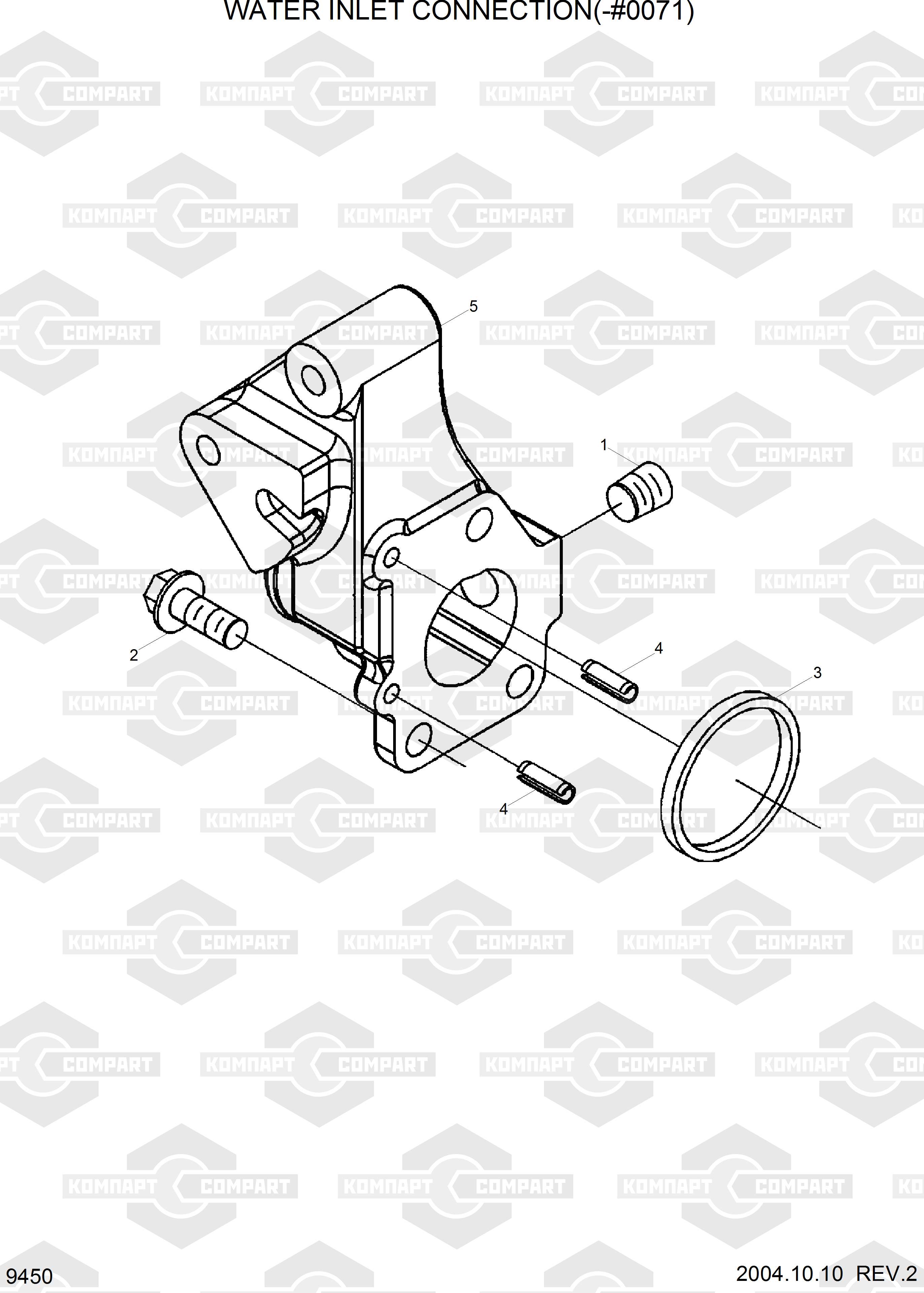 WATER INLET CONNECTION(-#0071) ЭКСКАВАТОРА HYUNDAI R140W-7 - купить в ...