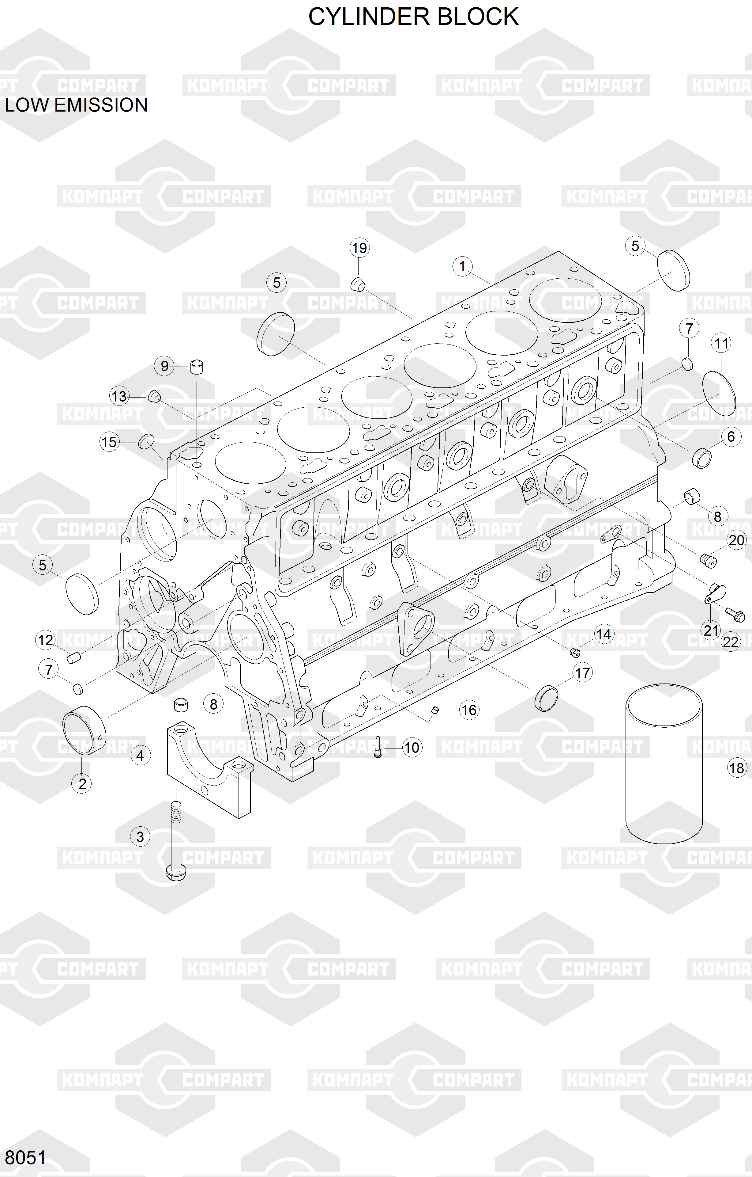 CYLINDER BLOCK ЭКСКАВАТОРА HYUNDAI R210LC-3 - купить в Com-part.ru