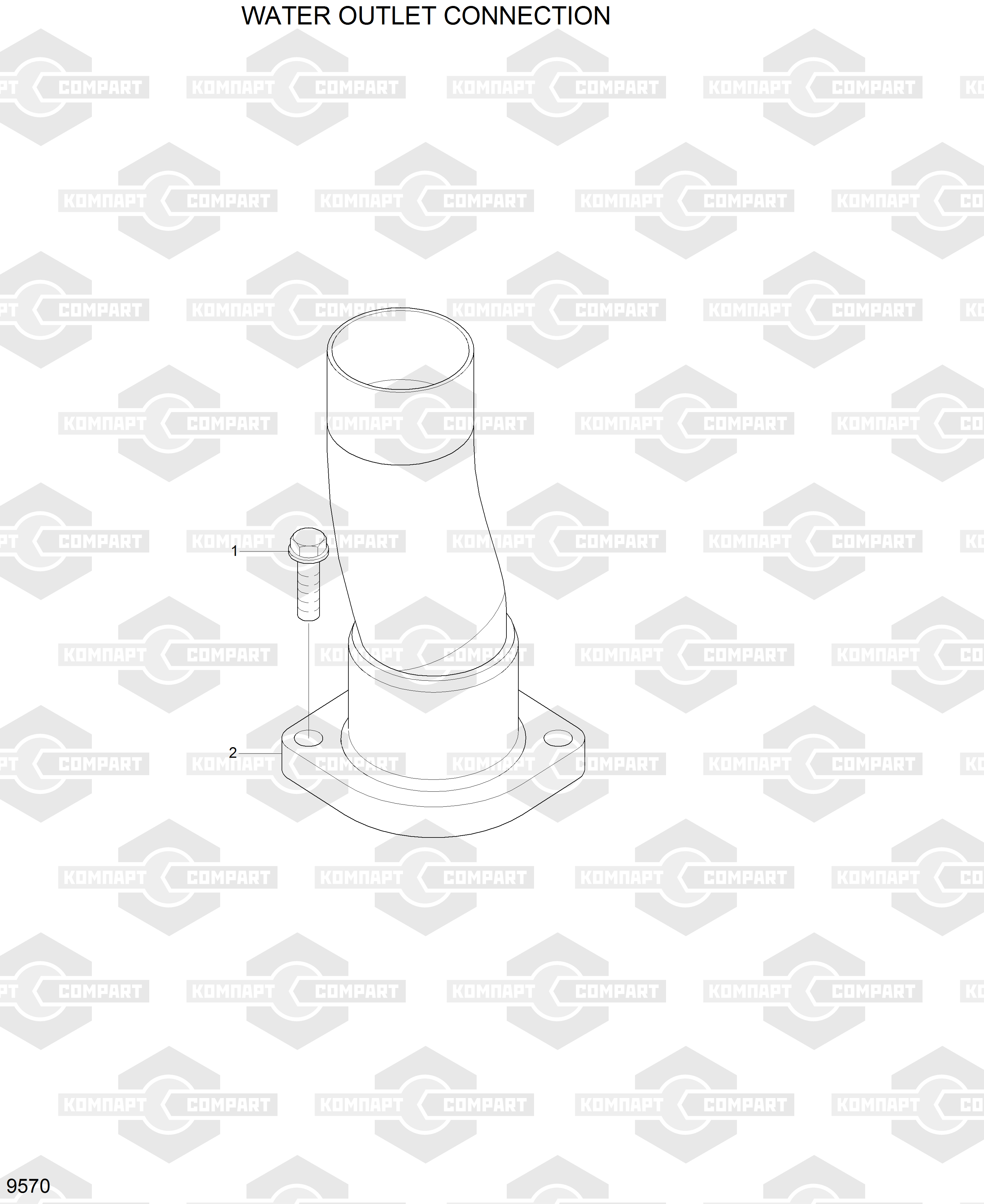 WATER OUTLET CONNECTION ЭКСКАВАТОРА HYUNDAI R320LC-7A - купить в Com ...