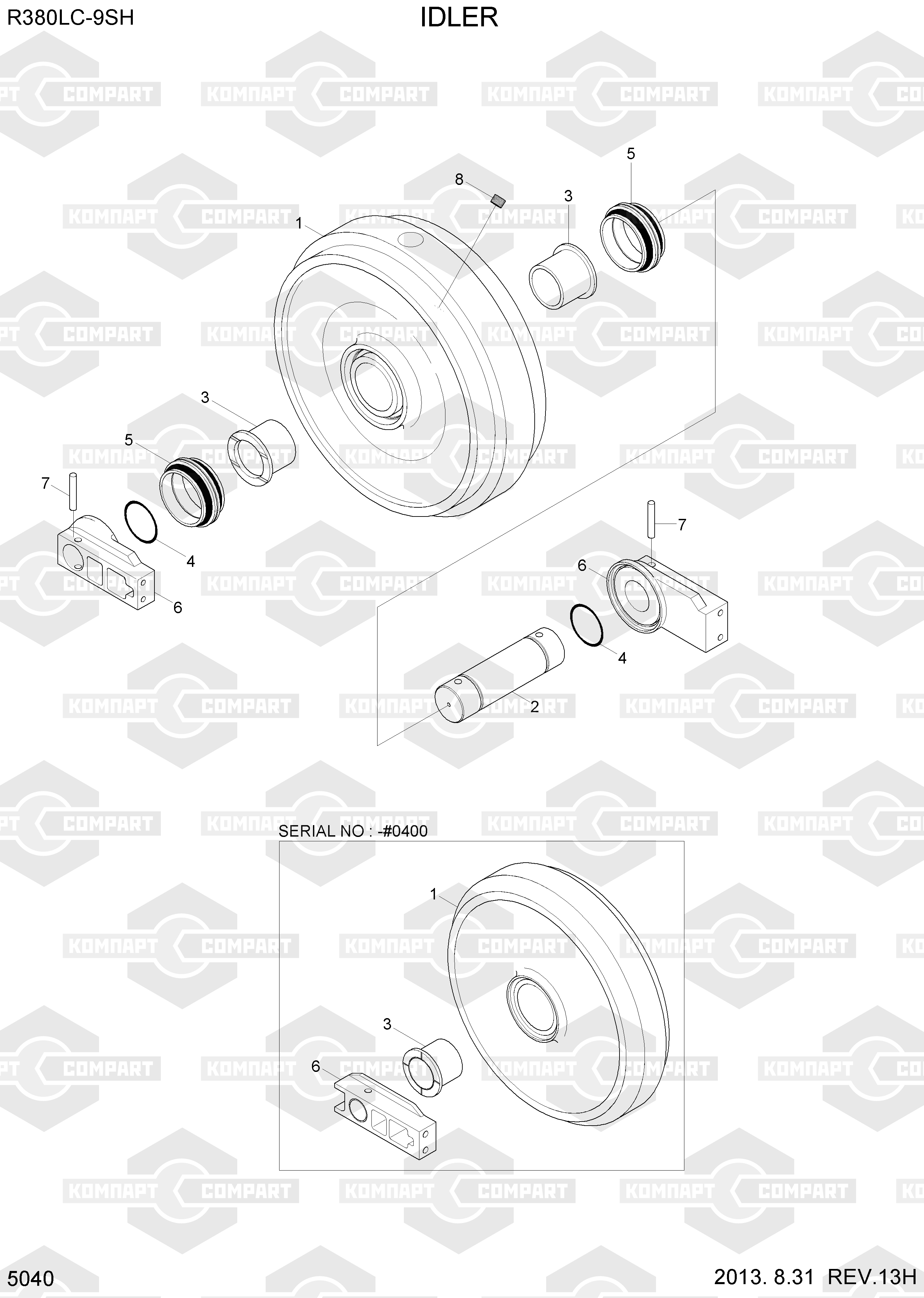 IDLER ЭКСКАВАТОРА HYUNDAI R380LC-9SH - купить в Com-part.ru