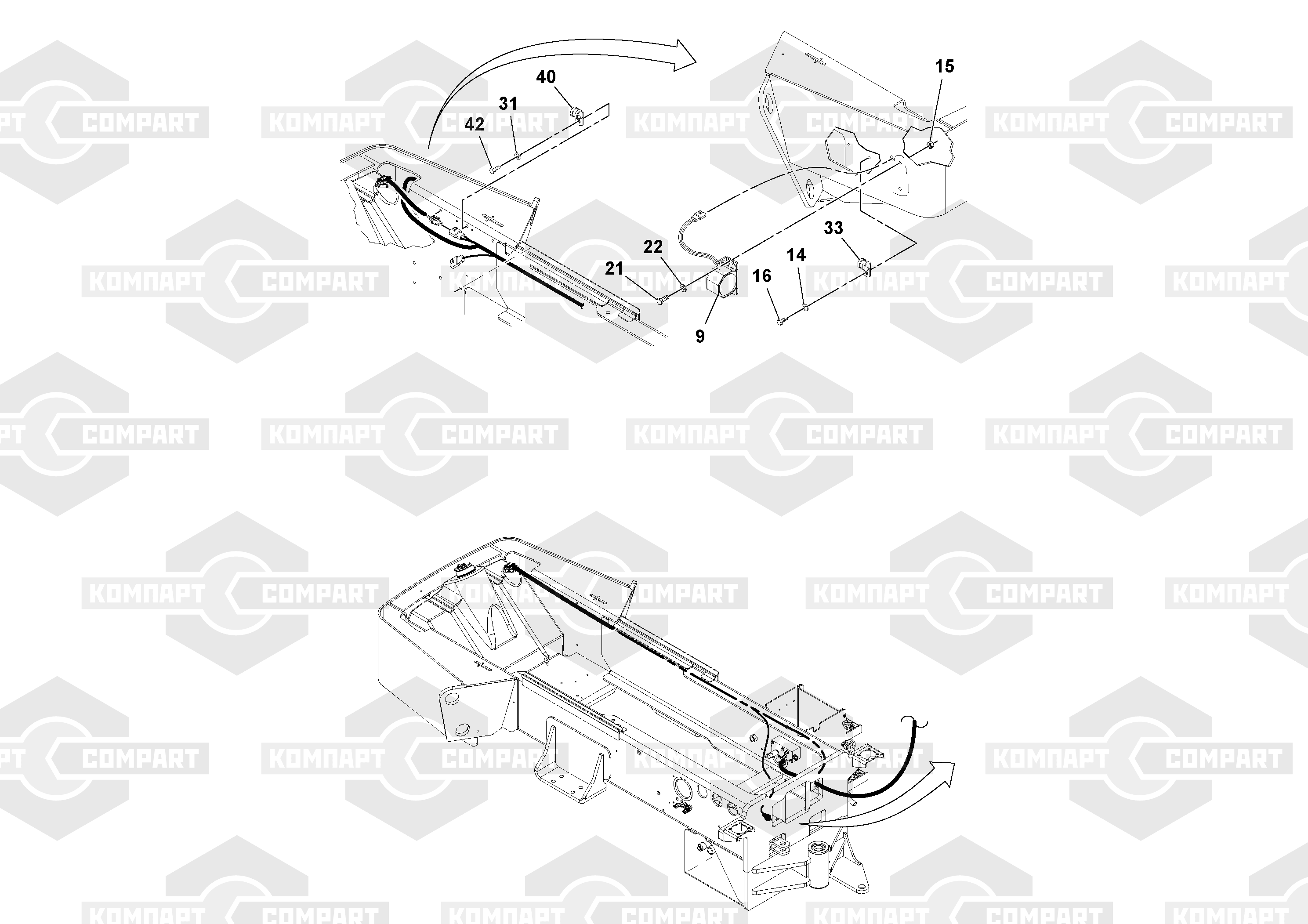 Установка жгута кабелей ГРУНТОВОГО КАТКА VOLVO SD70/SD77 S/N 197387 ...