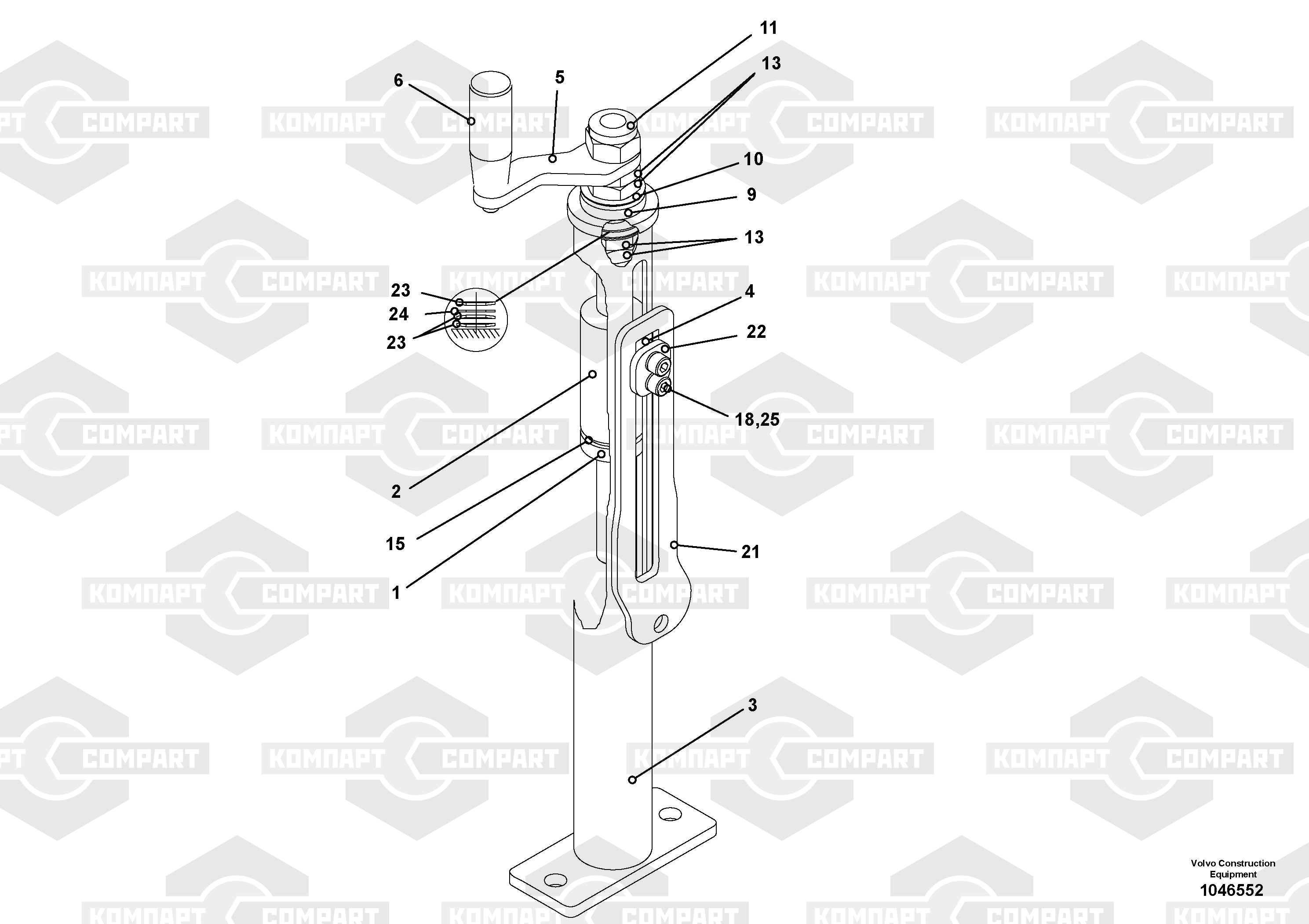 Adjusting spindle АСФАЛЬТОУКЛАДЧИКА VOLVO VB 88 GTC VB 88 GTC 3,0 -10 ...