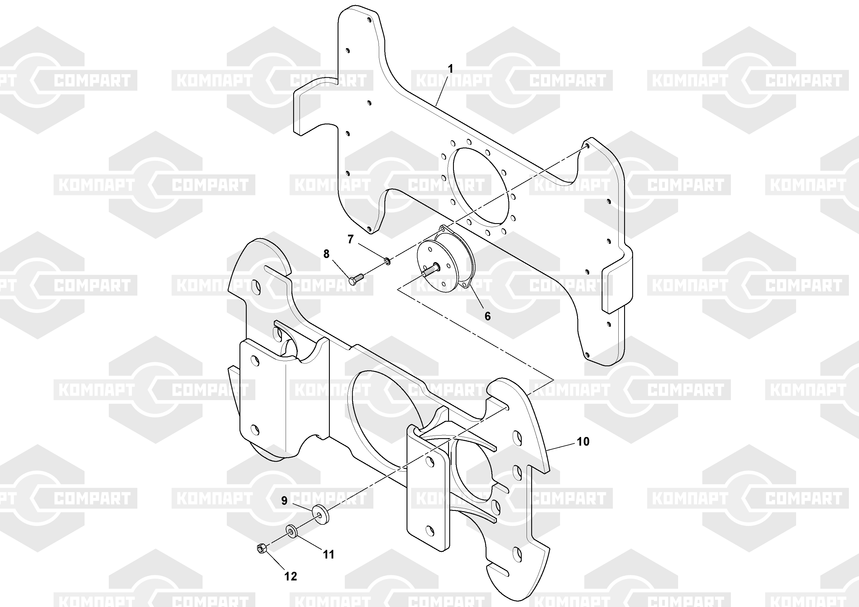 Держатель в сборе ГРУНТОВОГО КАТКА VOLVO SD130/D/DX/F S/N 600012 ...