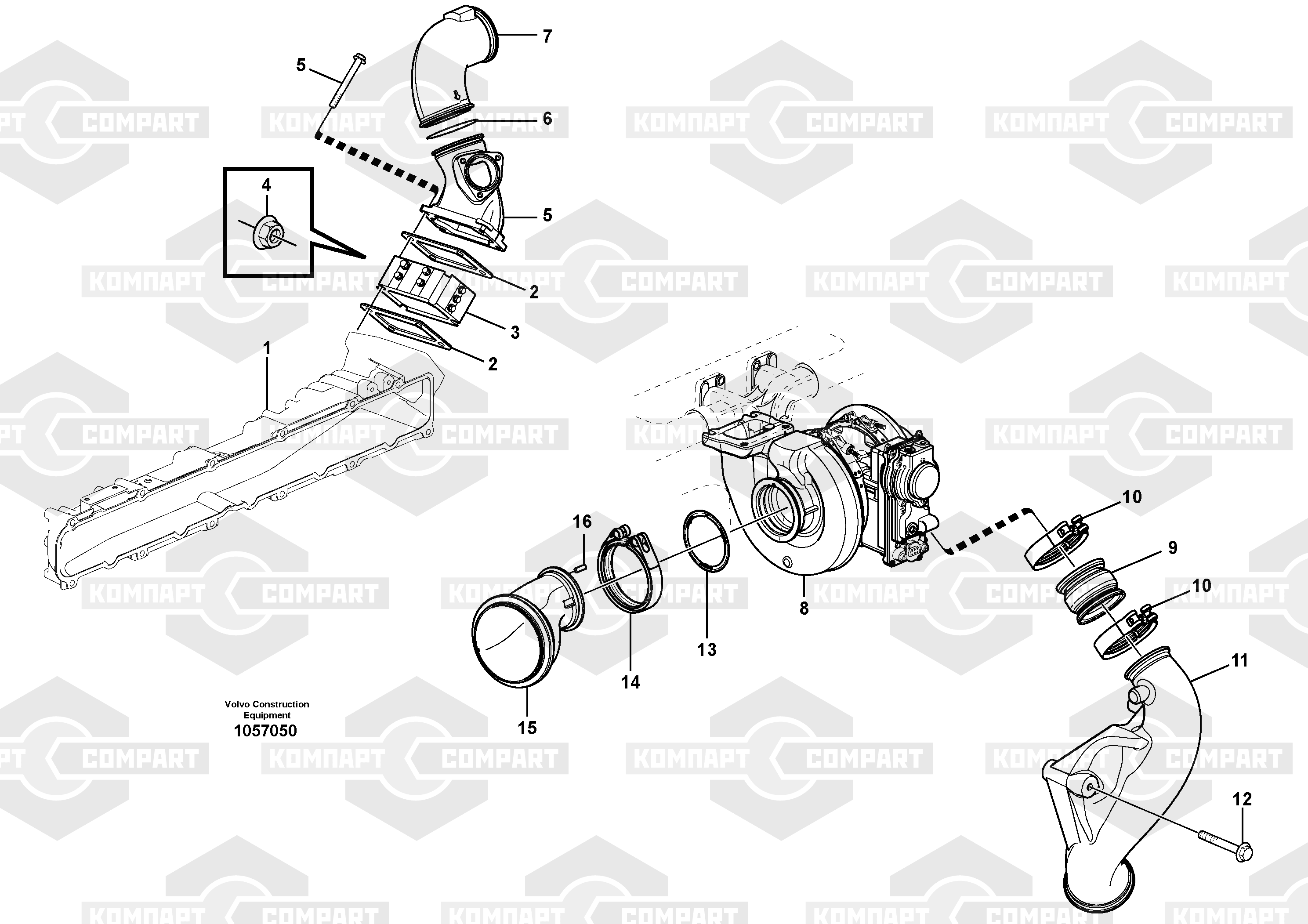 Интеркулер ЭКСКАВАТОРА VOLVO EC480D S/N 210001-/260001- 270001-/280001 ...